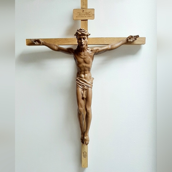 Piccinini Cross | Art | Vintage Large 27 34 Cross Jesus Crufix Signed ...